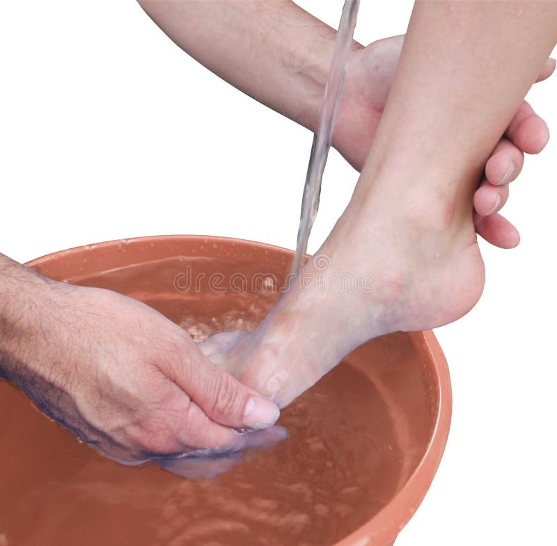 Foot Washing in Terracotta Basin Stock Photo - Image of easter, supper ...