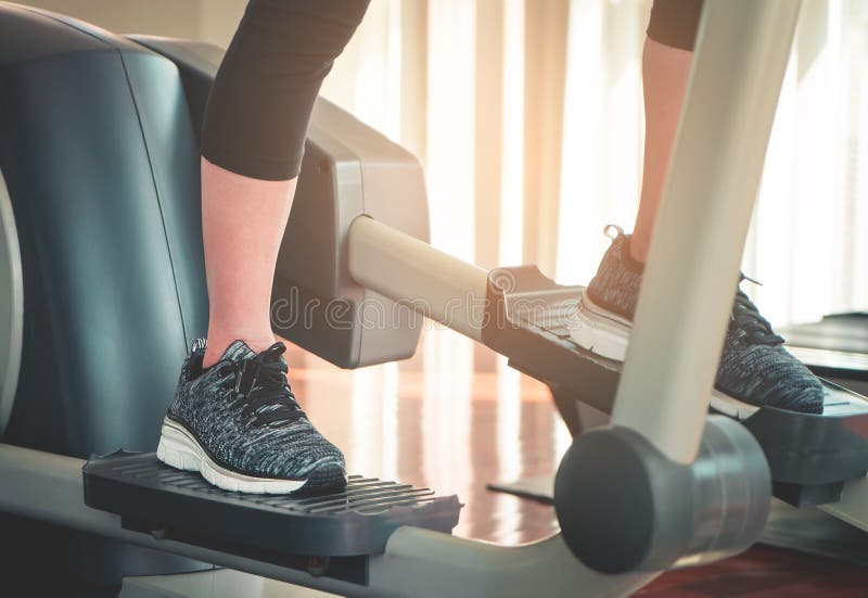 Foot Working Out on Stepper Machine Stock Image - Image of strong ...