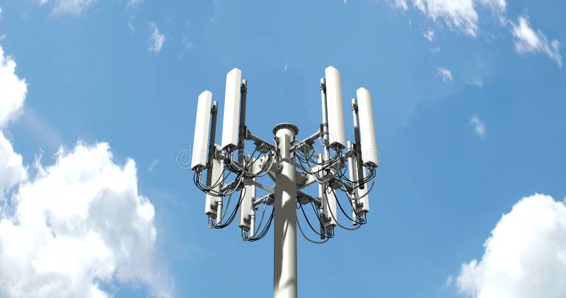 Footage of Cell Tower or Telecommunication Tower in Beautiful Sky Stock ...