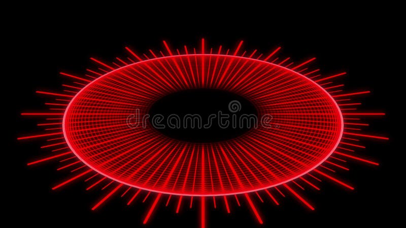 3D Circles Radial Patterns X60 Degrees Spinning Red Animation Loop ...