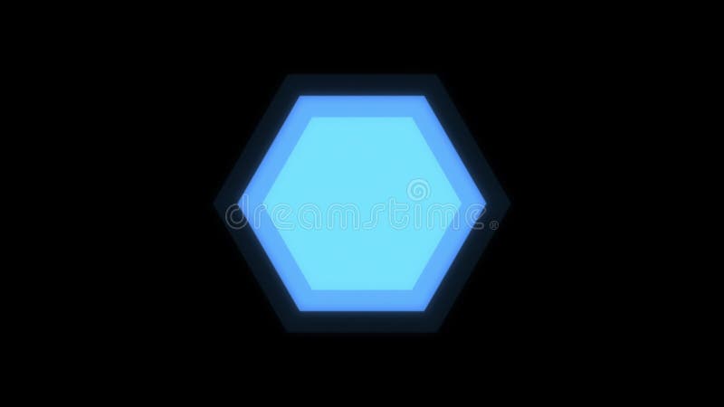 Hexagon Icon Blinking Glowing Blue Animation Loop Stock Footage - Video ...