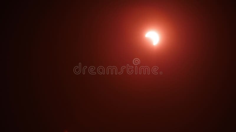 Solar Eclipse 2023 with Red Filter Astrophotography Stock Video - Video ...