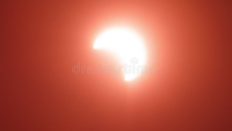 Solar Eclipse 2023 with Red Filter Astrophotography Stock Video - Video ...