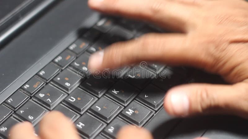 Man Typing Something on Laptop, Working on Computer at Home or Office ...