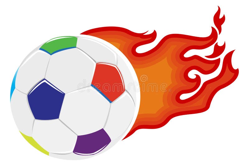 Flaming Soccer Ball Logo stock vector. Illustration of ball - 11760112