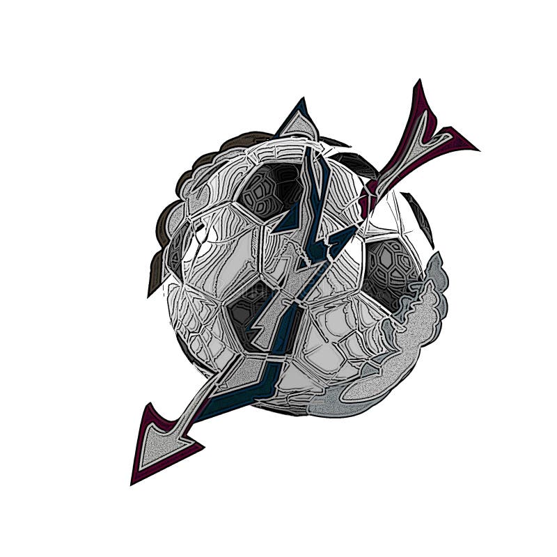 Soccer Ball with Arrows Similar To Carving. Stock Illustration ...