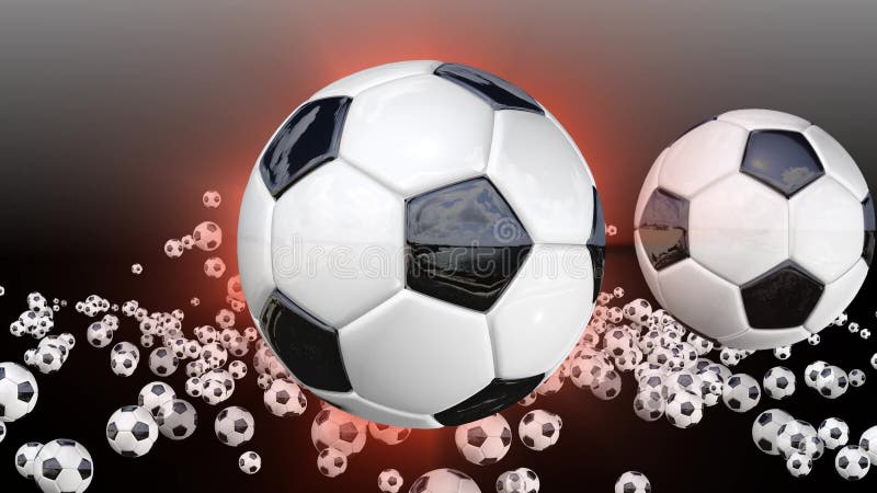 Spinning Football Ball on Fire Isolated on Black Soccer Stock Footage ...