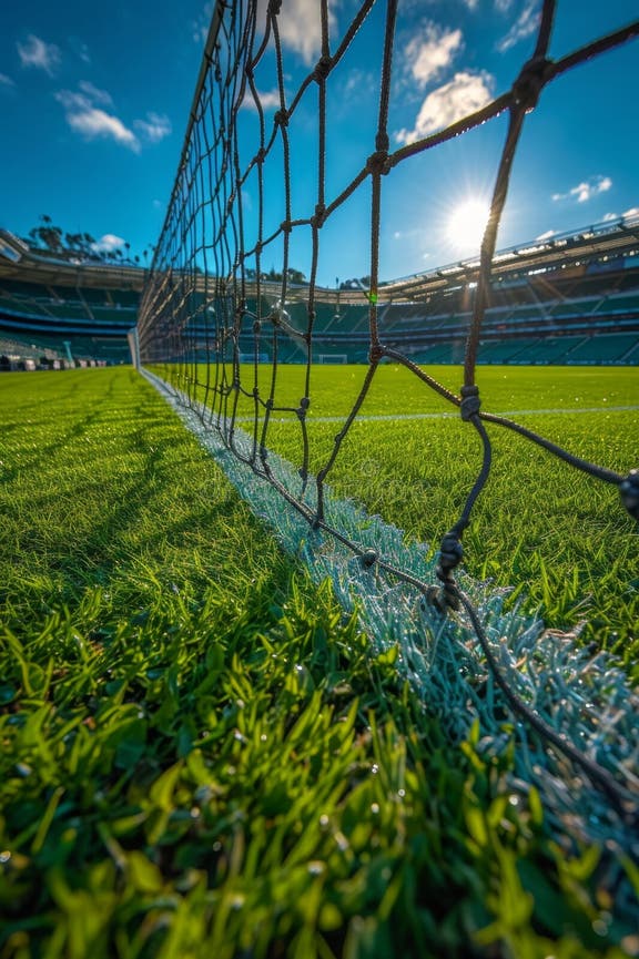 Football Background or Football Net on the Gate Stock Image - Image of ...