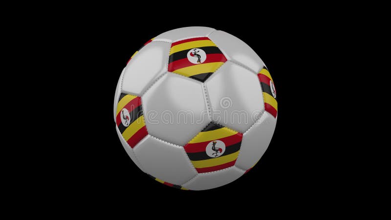 Football Ball with Flag Uganda, 3d Rendering Stock Illustration ...