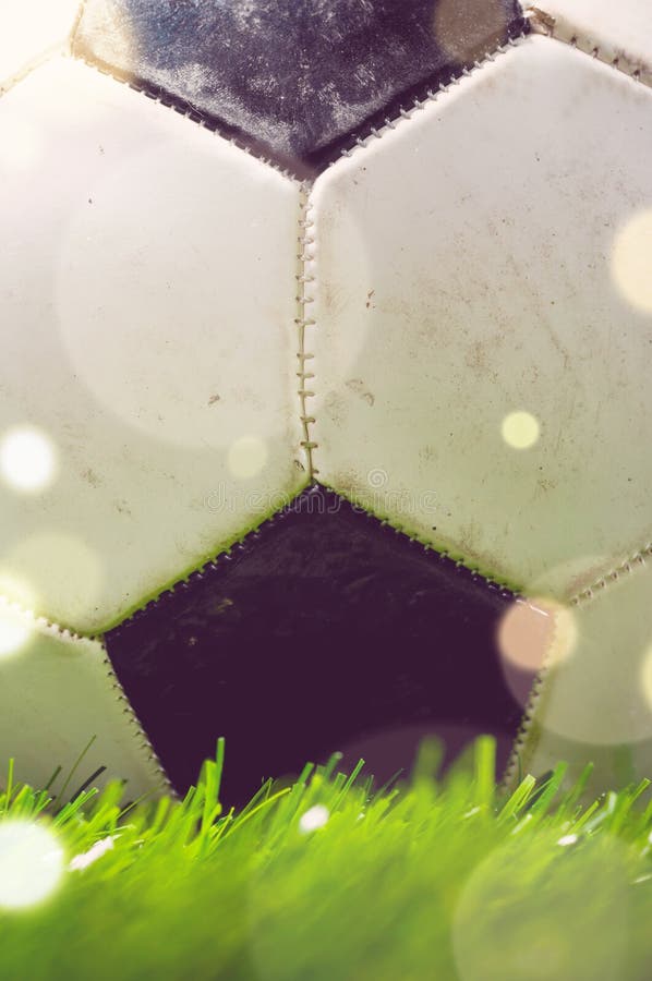 Football ball macro stock photo. Image of sunlight, technology - 71489894