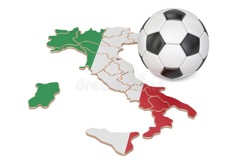 Football Ball with Map of Italy Concept Stock Illustration ...