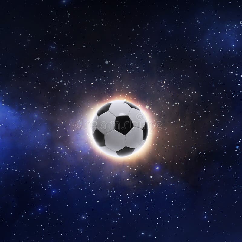 Football Ball, on a the Planet View from Space Stock Illustration ...