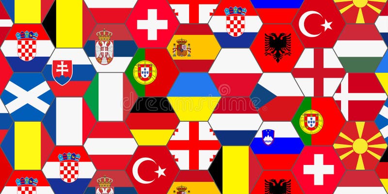 Football Banner with Flags of Participating Countries Stock Vector ...