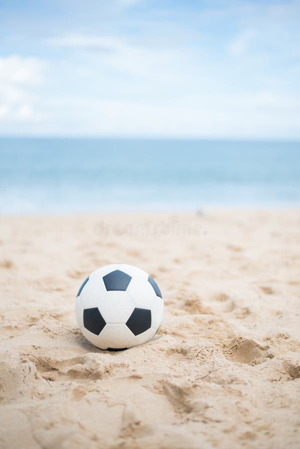 Football on a Beach stock photo. Image of game, soccer - 93103882