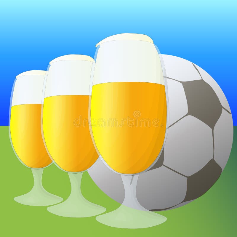 Football and Beer Vector Illustration Stock Vector - Illustration of ...