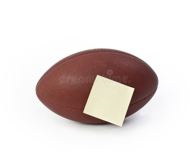 Football with blank note stock photo. Image of isolated - 26067680