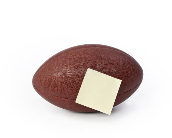 Football with blank note stock photo. Image of isolated - 26067680