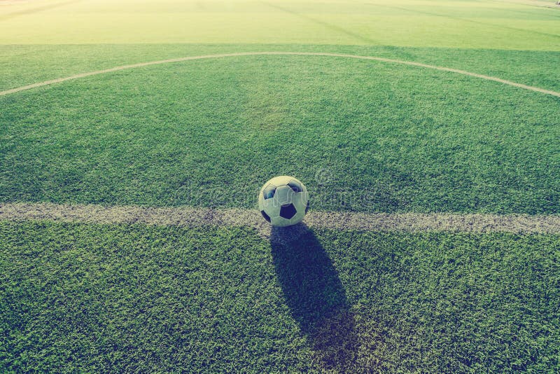 Football at centre circle stock image. Image of green - 120451437
