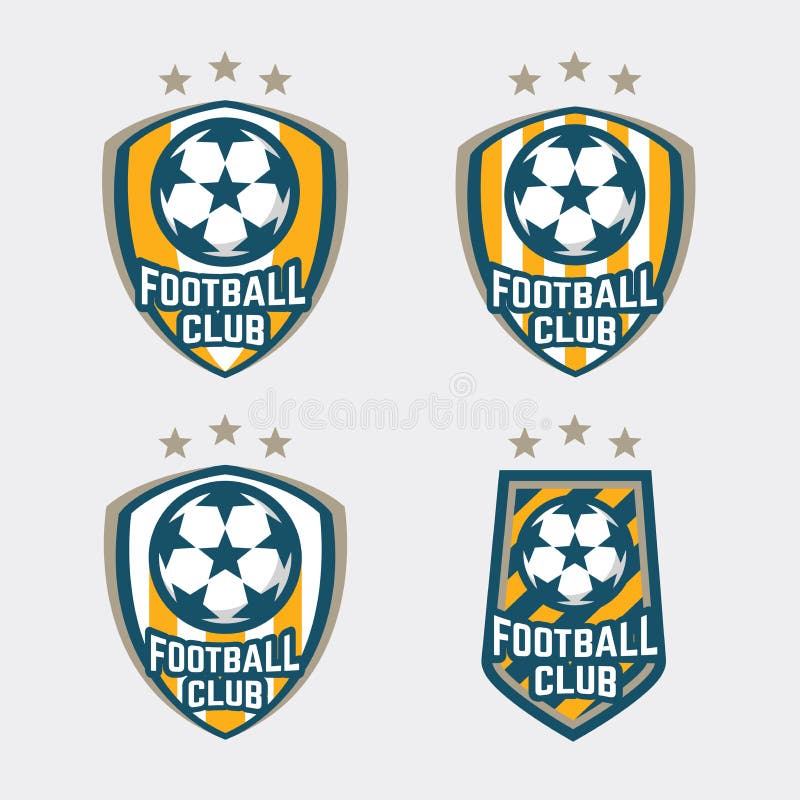 Football Club Logo Badges Set. Stock Vector - Illustration of badge ...
