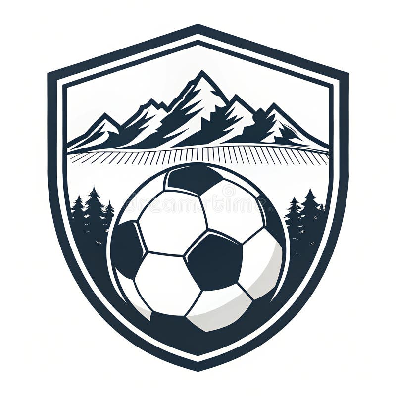 Football Club Logo with Mountains Stock Illustration - Illustration of ...