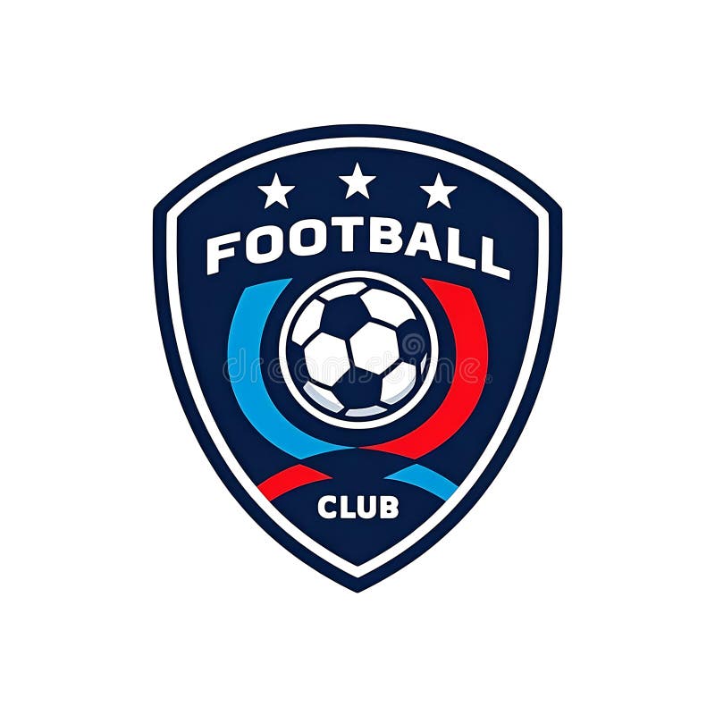 Football Club Logo with Shield and Ball Design Stock Illustration ...