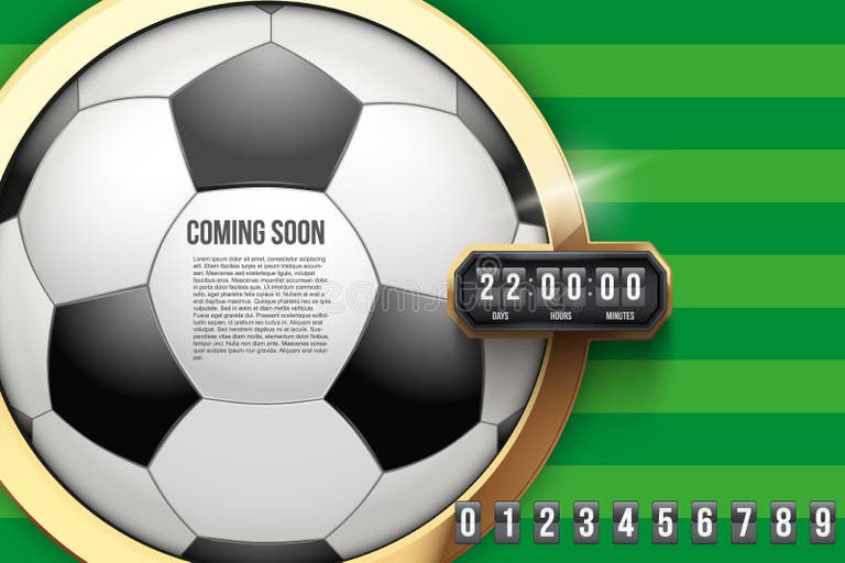 Football Coming Soon and Countdown Timer. Stock Vector - Illustration ...