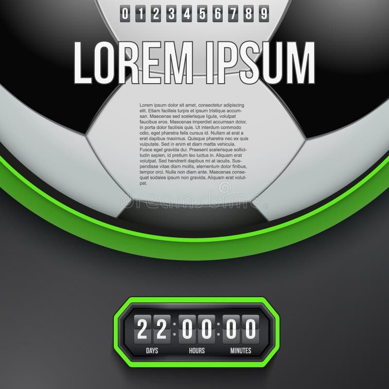 Football Coming Soon And Countdown Timer. Stock Vector - Illustration ...