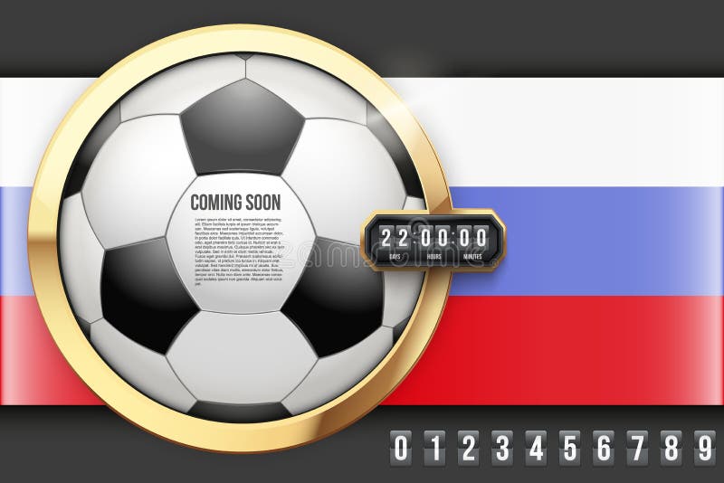Football Coming Soon and Countdown Timer. Stock Vector - Illustration ...