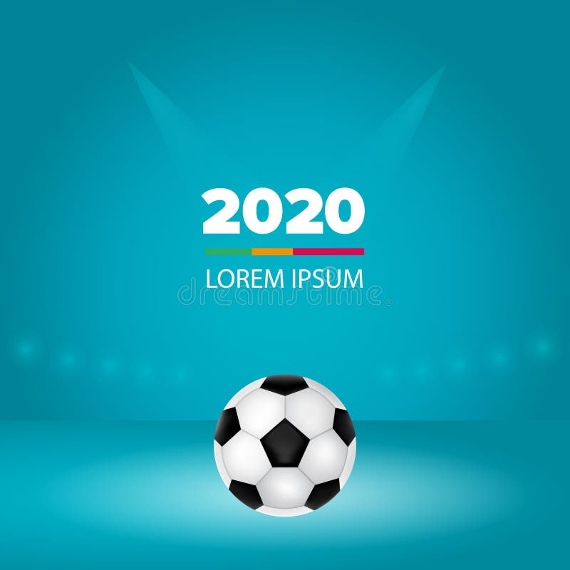 Football Competition 2020. Banner with Flags and Ball on a Blue ...