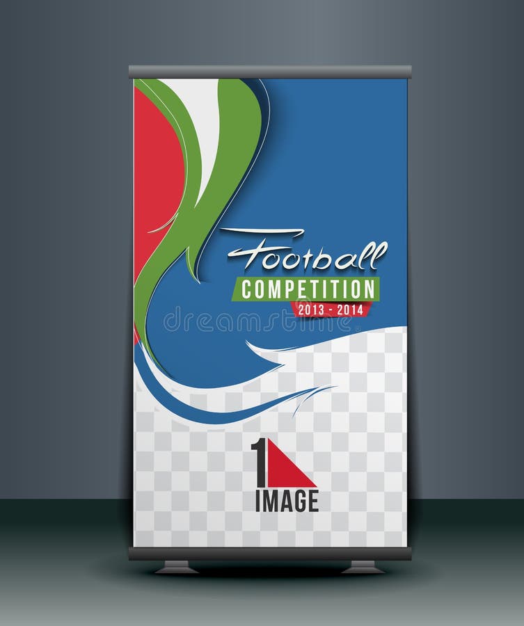 Football Competition Roll Up Banner Stock Vector - Illustration of ...
