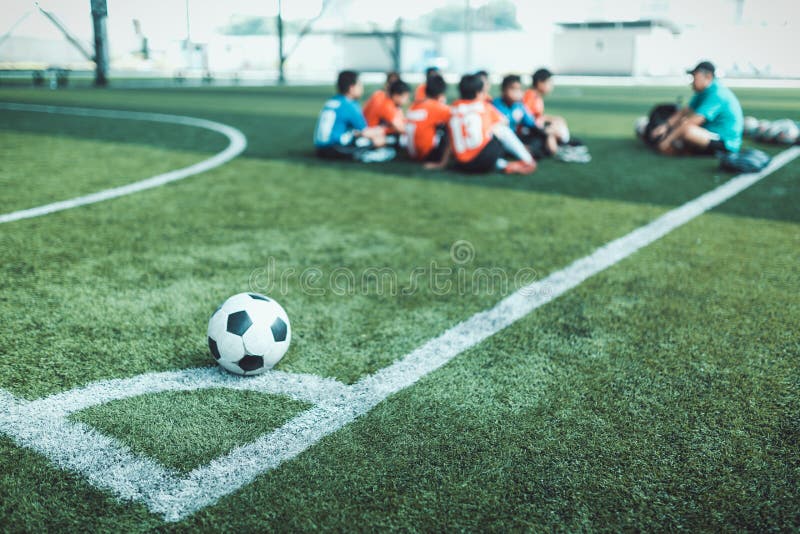 Football on Corner for Corner Kick Stock Photo - Image of goalkeeper ...