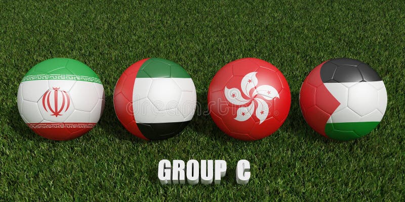 Football Cup Groups C. 2023 Asian Cup Tournament Stock Illustration ...