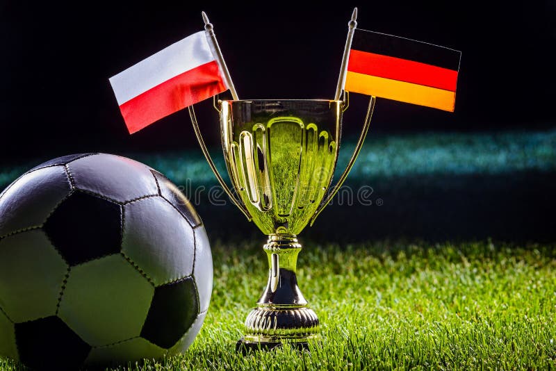 Football Cup and Polish and German Flags Stock Image - Image of ...