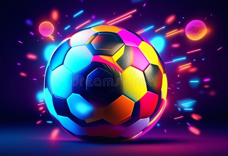 Football 3d Object in the Abstract Background, Arena Concept Design ...