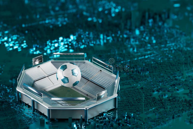 Football 3d Object in the Abstract Background, Arena Concept Design ...