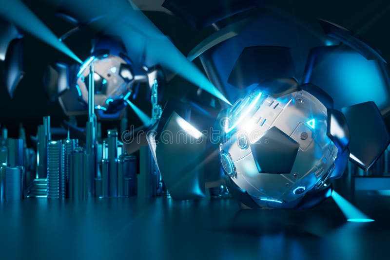 Football 3d Object in the Abstract Background, Arena Concept Design ...