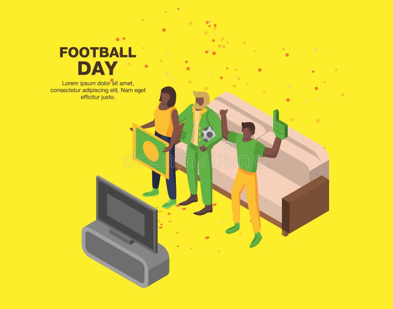 Football Day Concept Background, Isometric Style Stock Vector ...