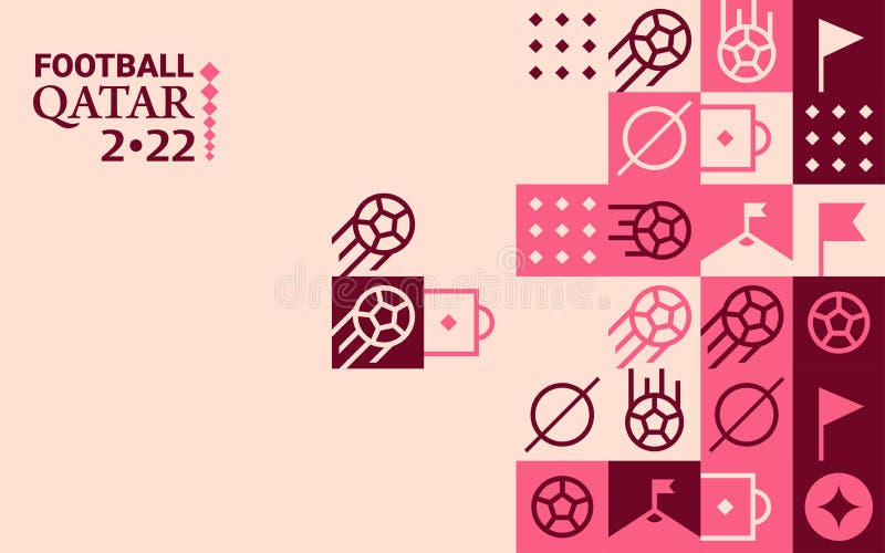Football Doha Qatar 2022 Creative Geometric Background Template. Soccer ...