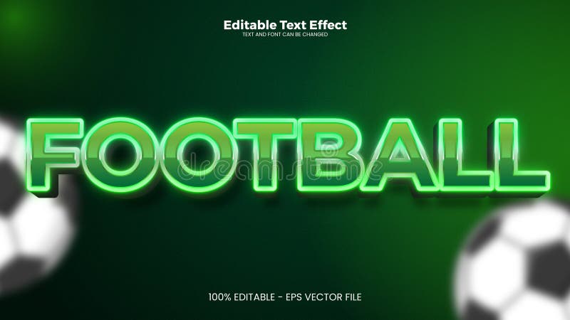 Football Editable Text Effect in Modern Trend Style Stock Vector ...