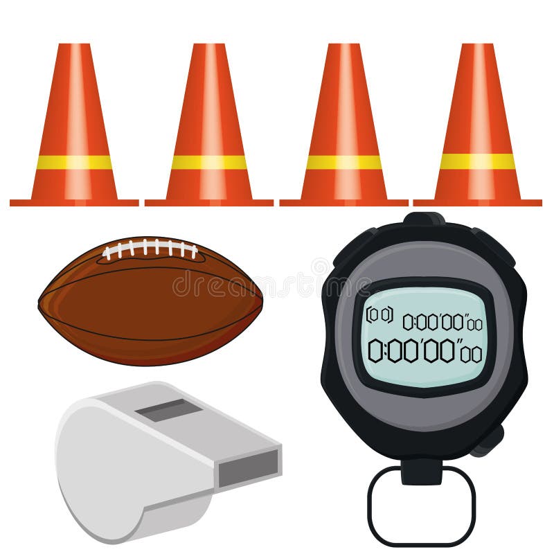 Football Elements Isolated on White Background Stock Vector ...