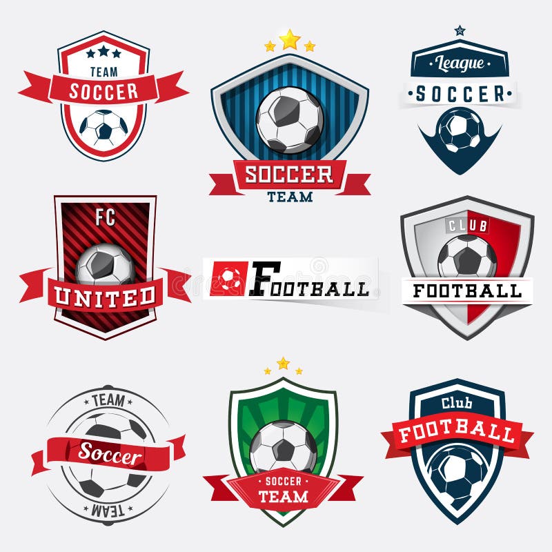 Football emblem set stock vector. Illustration of sign - 93616221