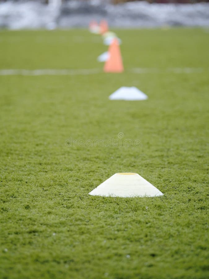 Football Equipment Football Field Training Stock Photo - Image of back ...