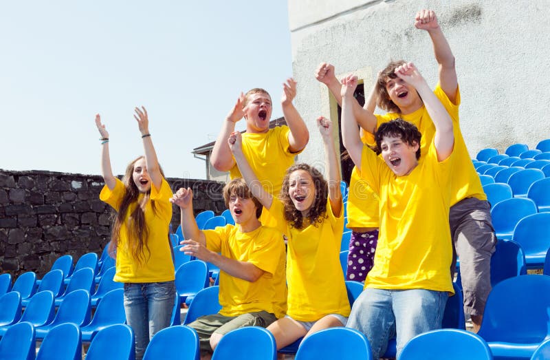 Football Fan with His Hands in the Air Stock Photo - Image of person ...