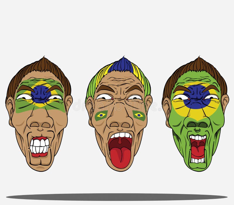Football fans from Brazil stock vector. Illustration of cartoon - 40753640