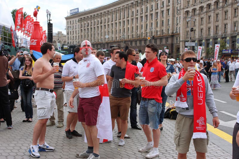 Football Fans from England Have Fun Editorial Stock Image - Image of ...