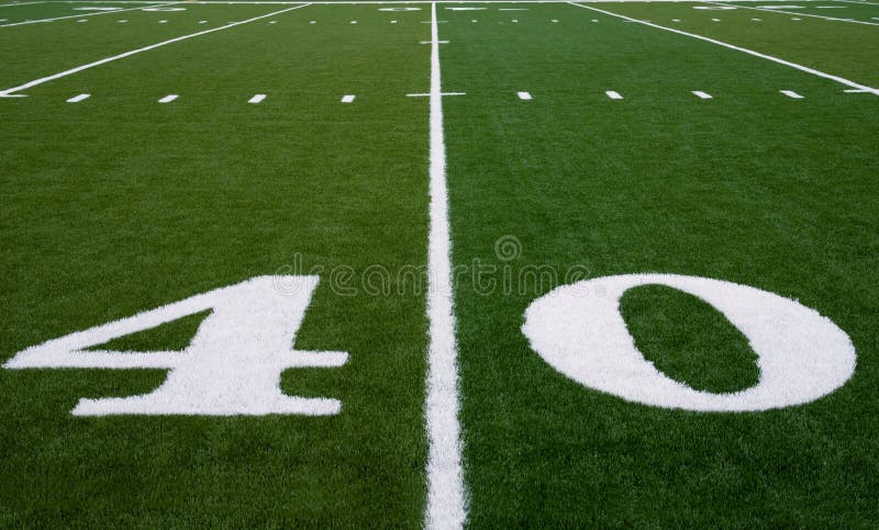 Football Field 40 Yard Line Stock Photo - Image of american, turf: 16109084