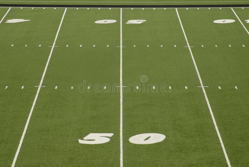 Football Field Red End Zone Stock Photo - Image of artificial, american ...