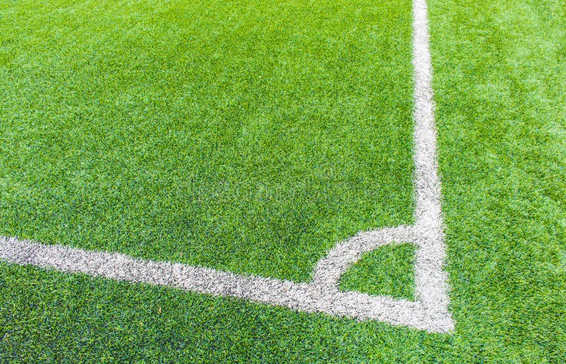 Football Field Corner with Artificial Grass Stock Image - Image of ...