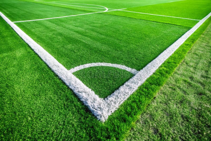Football Field Corner with White Markings Stock Illustration ...