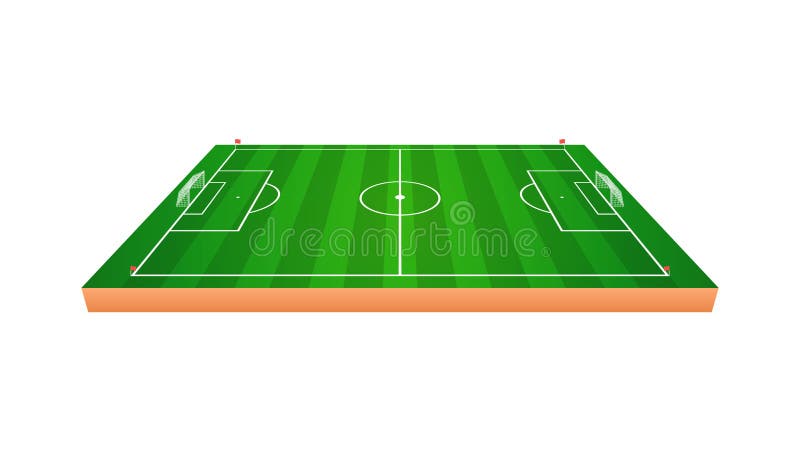 Football Field 3d Template Top and Side View. Stock Vector ...